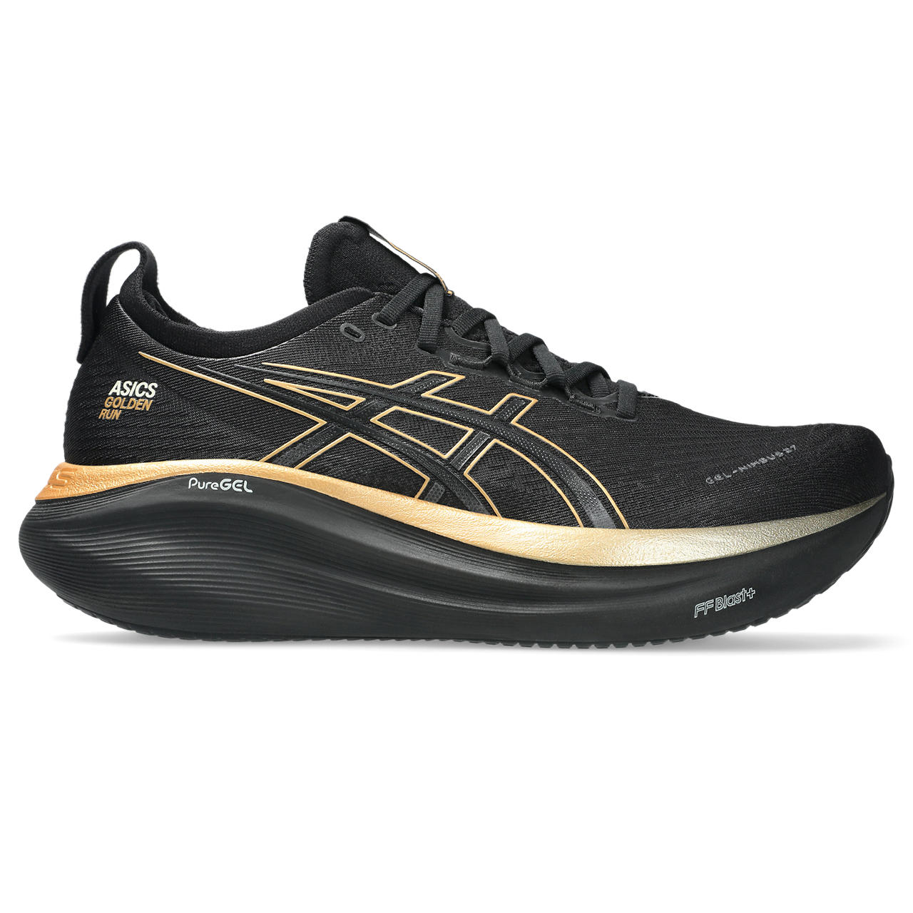 Asics - Zapatillas ASICS GEL-Nimbus 27 Golden Run - Masculino - Negro ...